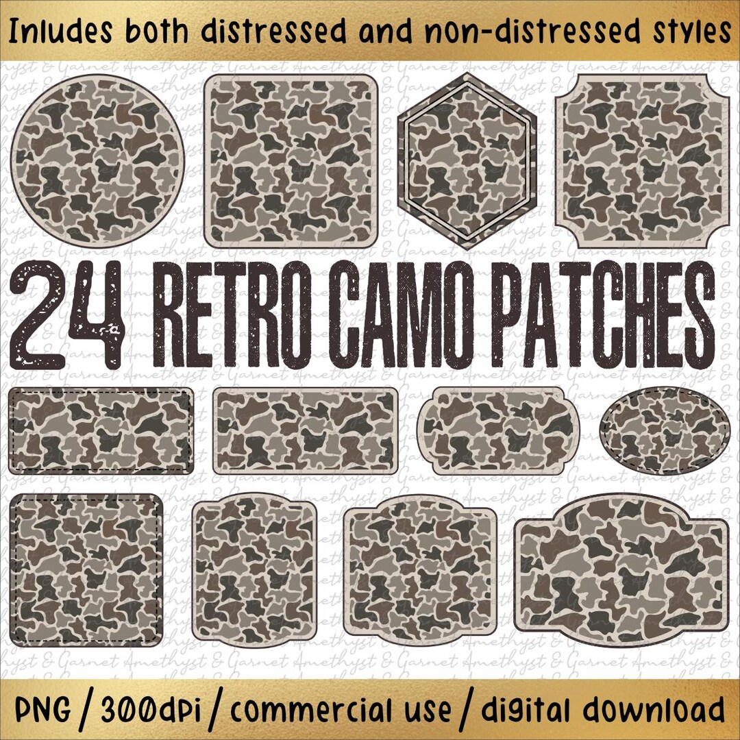 24 Camo Patches PNG | Digital Download | Camo Sublimation PNG | Hunting ...