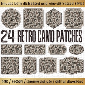 24 Camo Patches PNG | Digital Download | Camo Sublimation PNG | Hunting ...