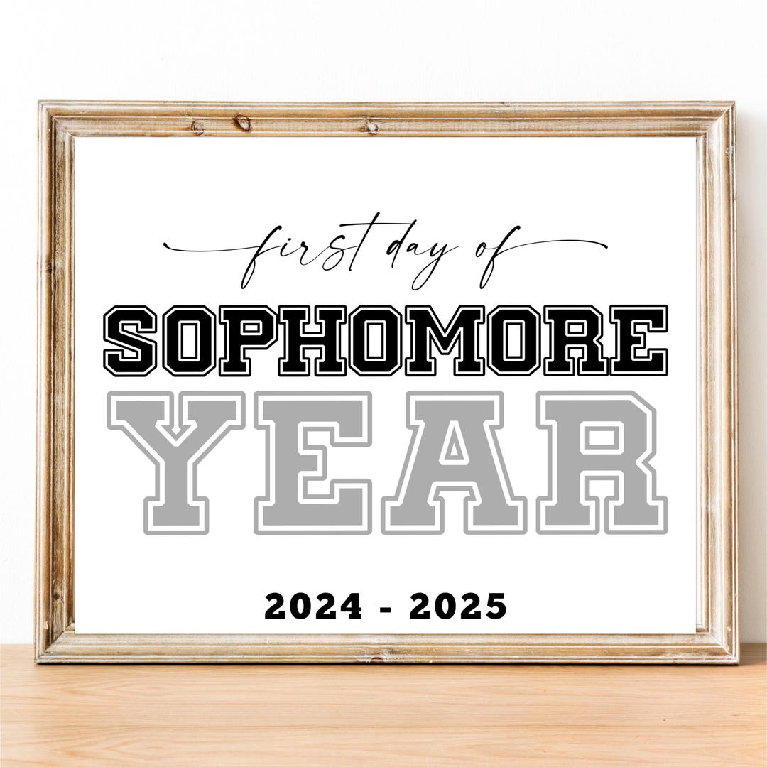 First Day of 10th Grade Sign Printable, Modern Back to School 2024-2025 ...