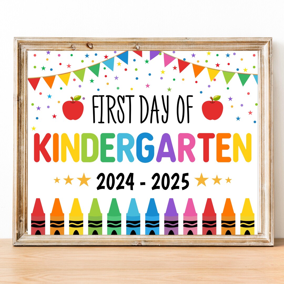 First Day of Kindergarten Printable Sign Instant Download Back to ...