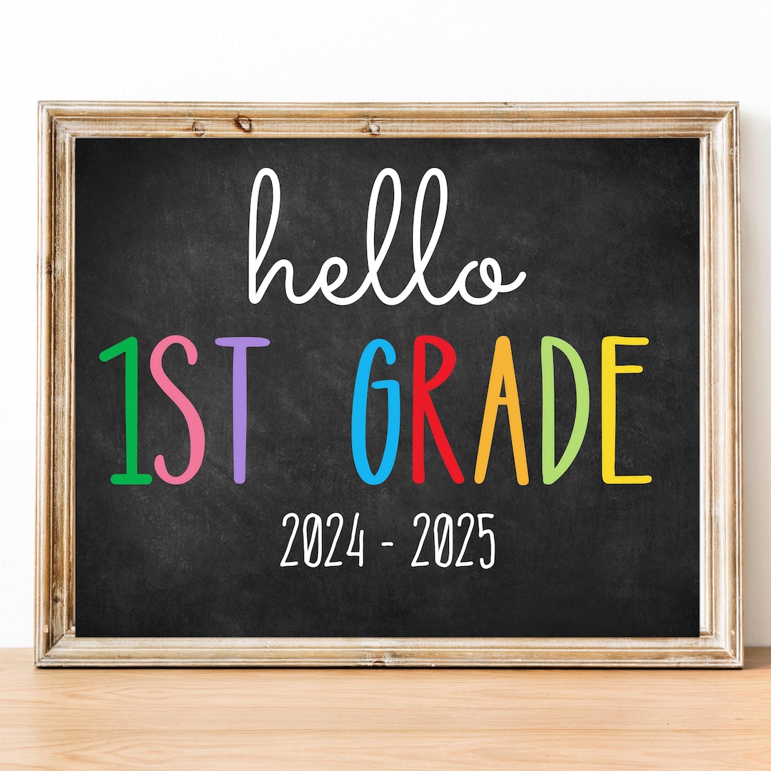 First Day of 1st Grade Sign Printable INSTANT DOWNLOAD Photo Prop First ...
