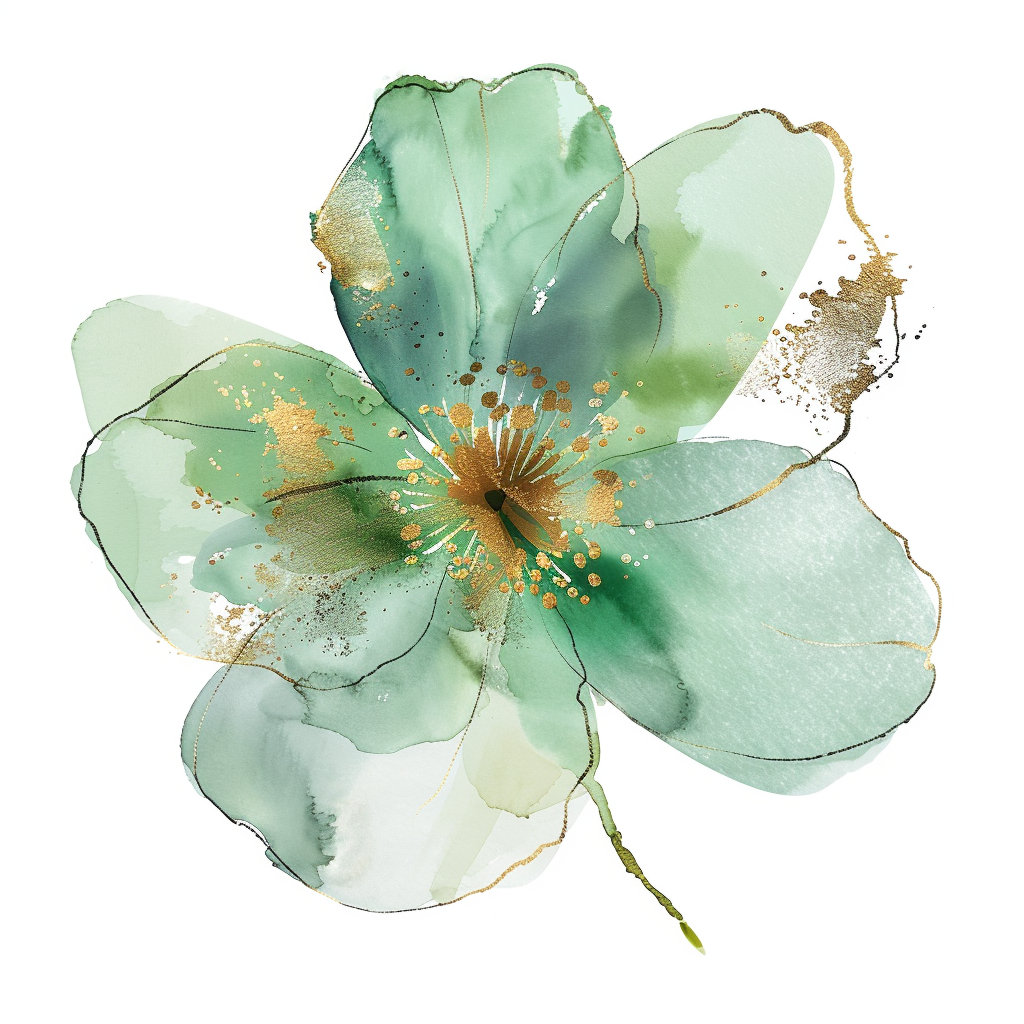 12 Green Flowers Clipart, Green Floral Print, Printable Watercolor ...