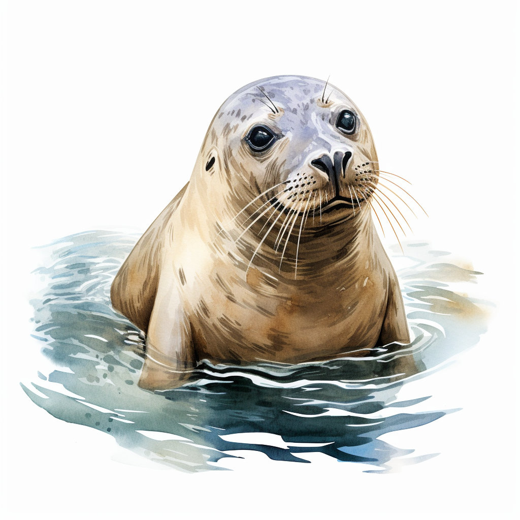 10 Seal Clipart, Seal Clip Art, Printable Watercolor Clipart, 12 High ...