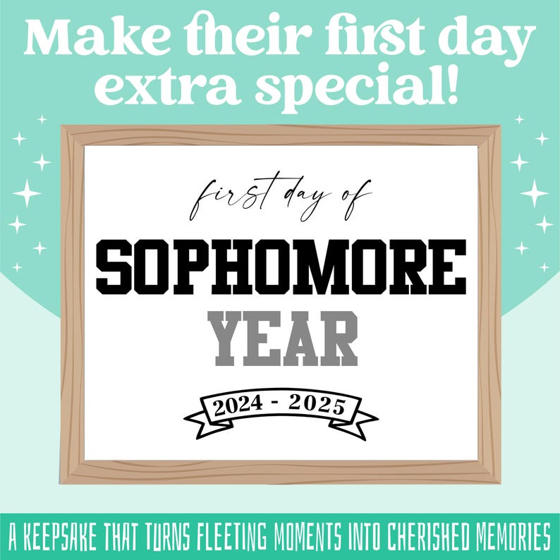 First Day of 10th Grade Sign Printable, Modern Back to School 2024-2025 ...