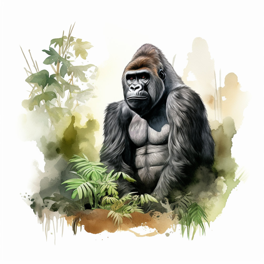 12 Gorilla Clipart, Gorilla Clip Art, Printable Watercolor Clipart, 12 ...