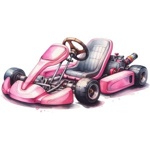 12 PINK Go-kart Clipart | PNG Format for Commercial Use, Instant ...