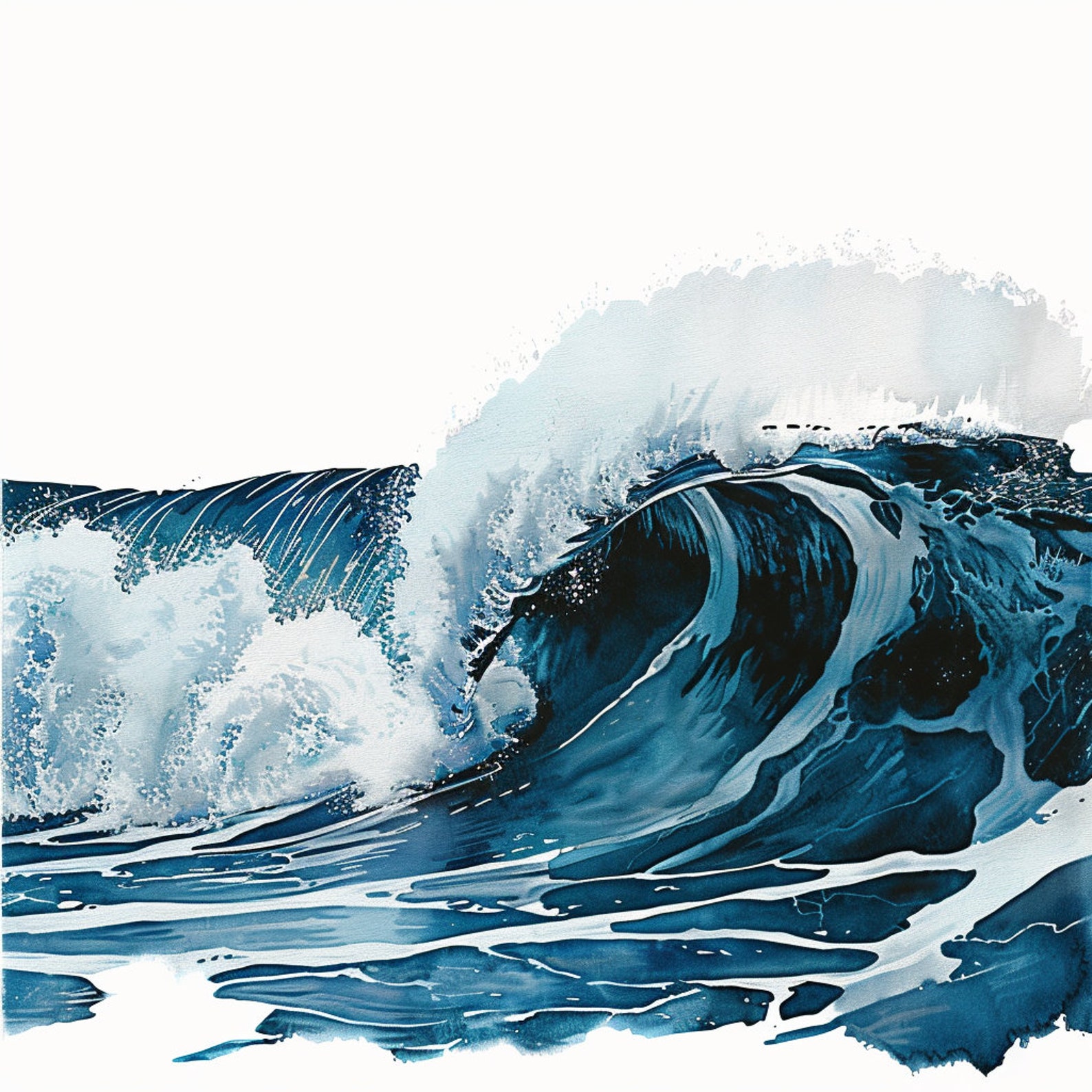 Wave Clipart Serene Wave Clipart Bundle 14 High-quality Images Ocean ...