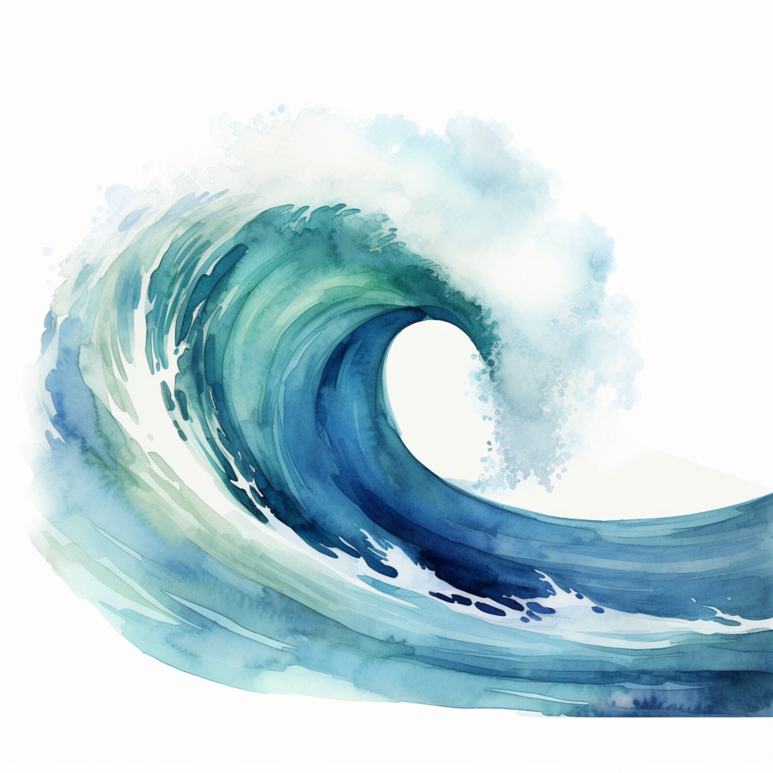 Wave Clipart Serene Wave Clipart Bundle 11 High-quality Images Ocean ...
