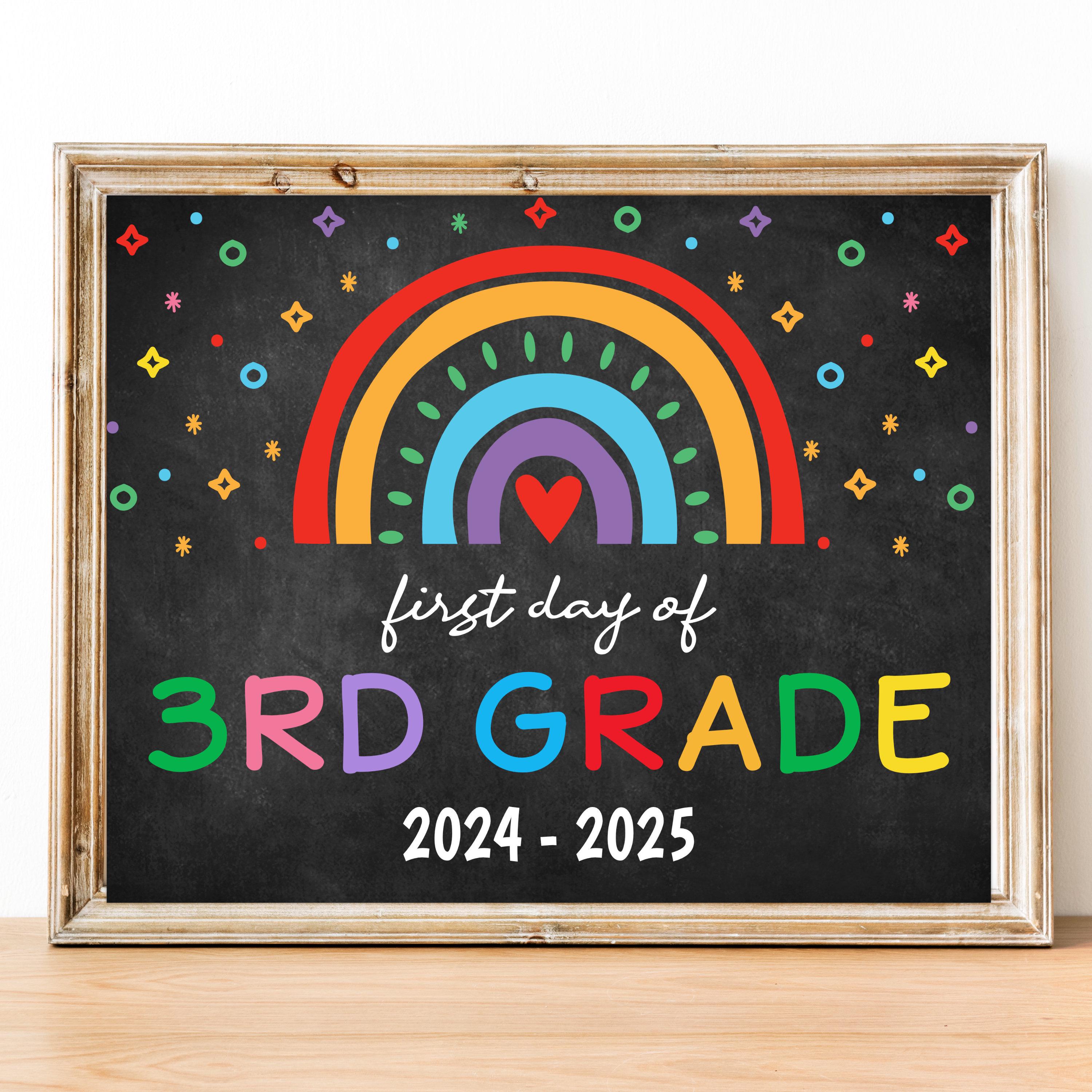 First Day of 3rd Grade Sign, First Day of School Sign, Printable 3rd ...