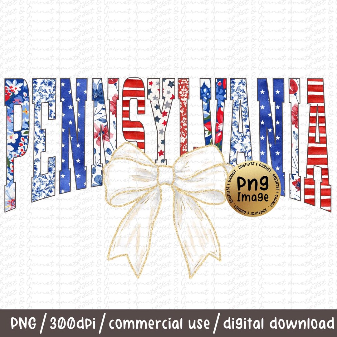 Pennsylvania PNG Shabby Chic Cottage Core Granmillenial 4th of July ...