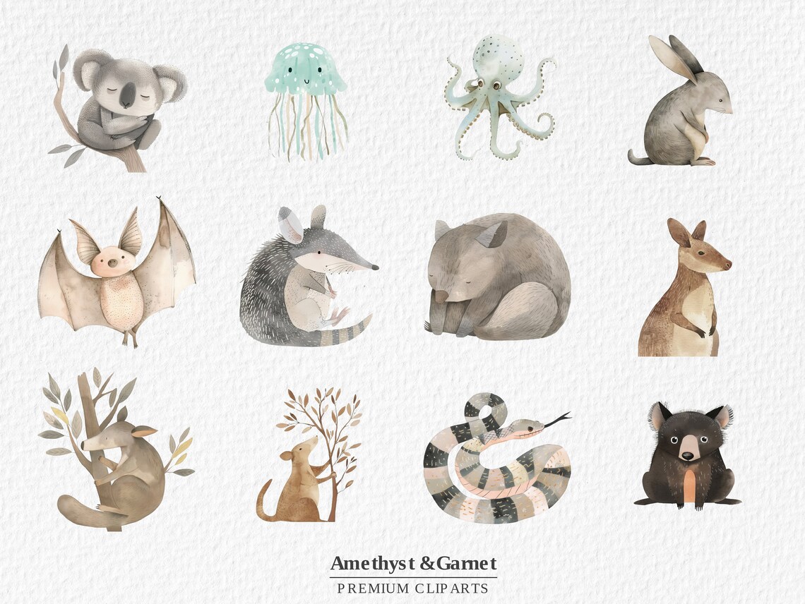 Australian Animals Clipart, Koala Clipart, Aussie Animals, Baby Shower ...