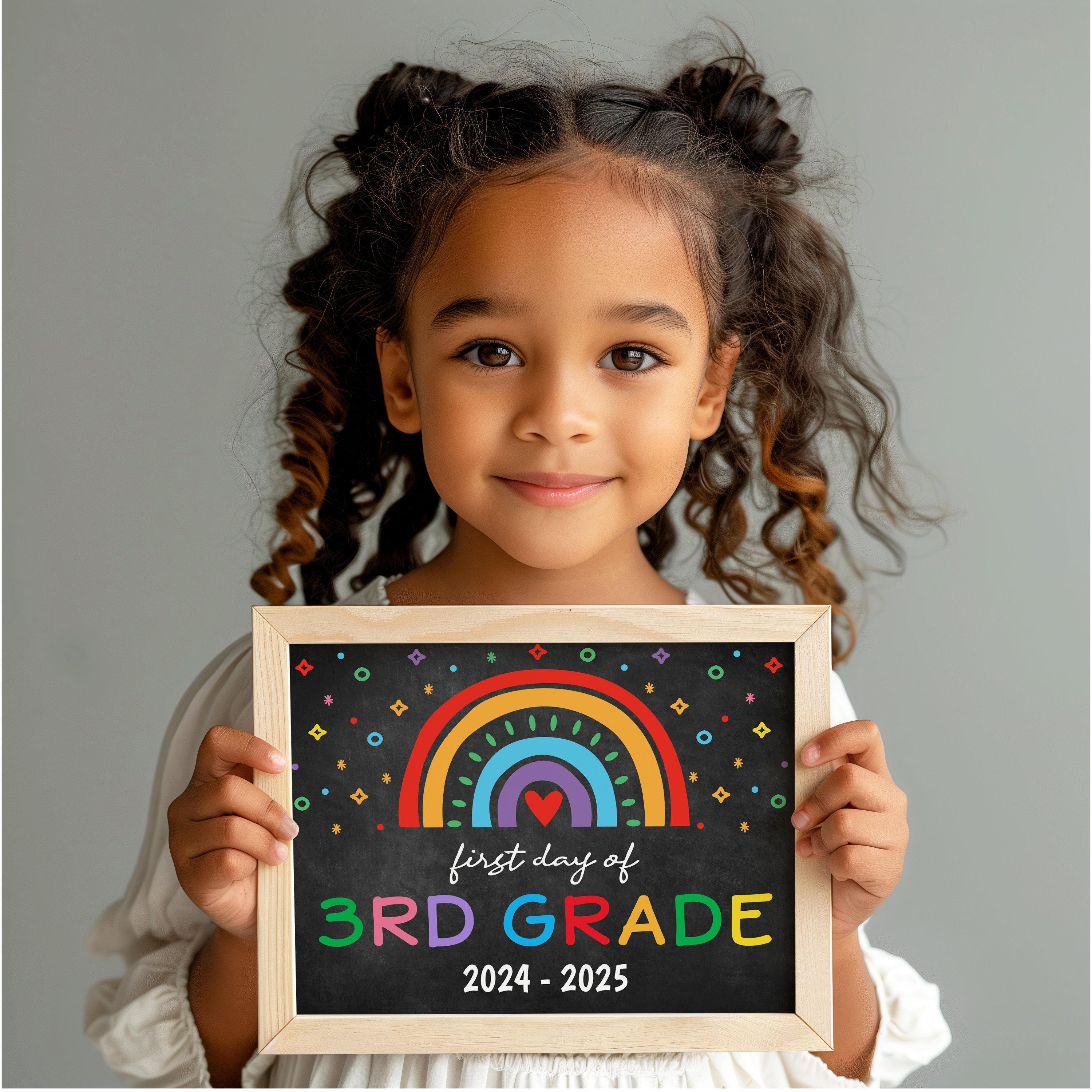 First Day of 3rd Grade Sign, First Day of School Sign, Printable 3rd ...