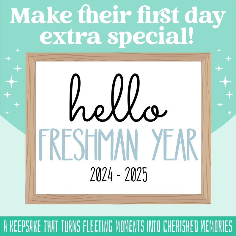 First Day of 9th Grade Sign Printable, Modern Back to School 2024-2025 ...