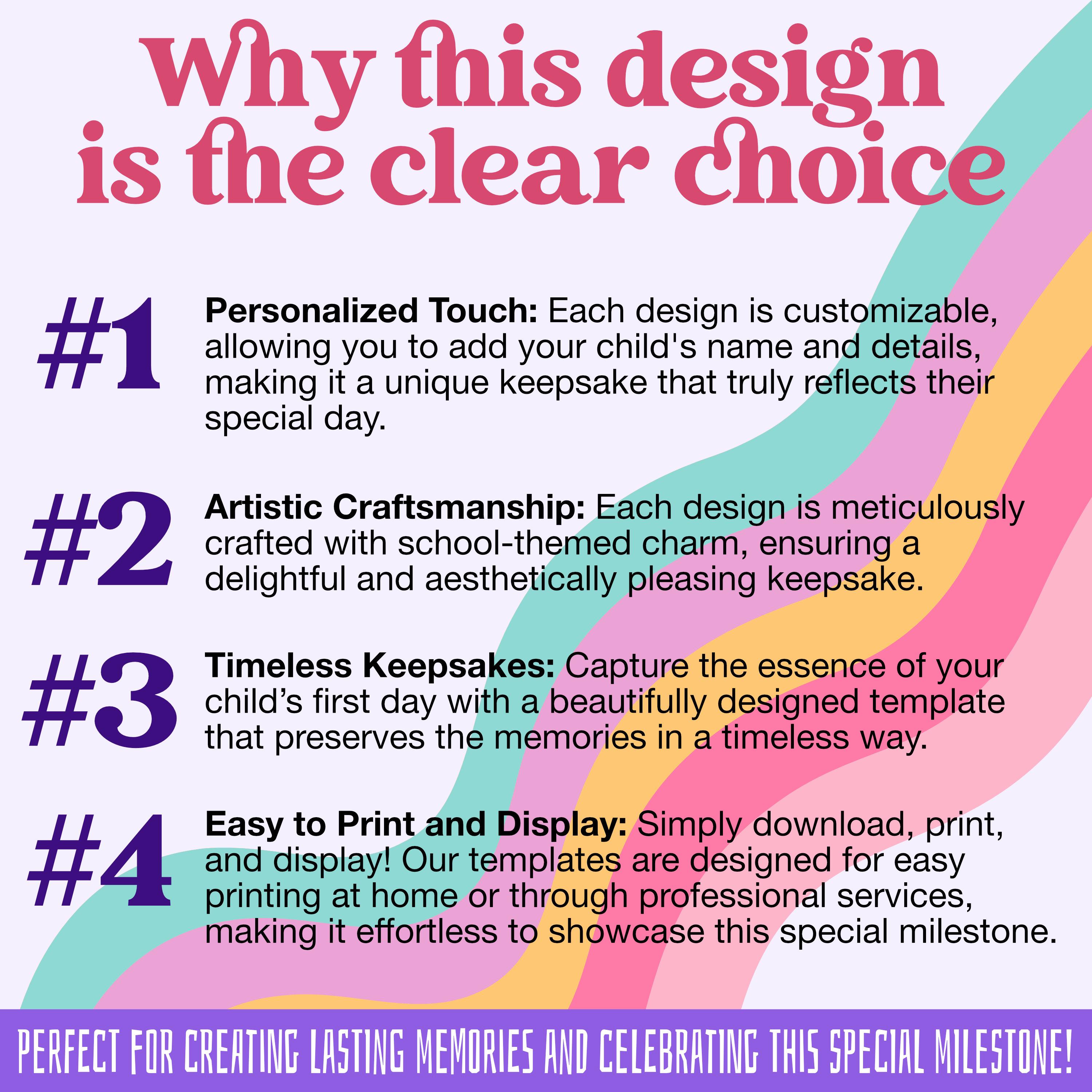 Editable Rainbow Colorful First Day of School Chalkboard Sign Reusable ...