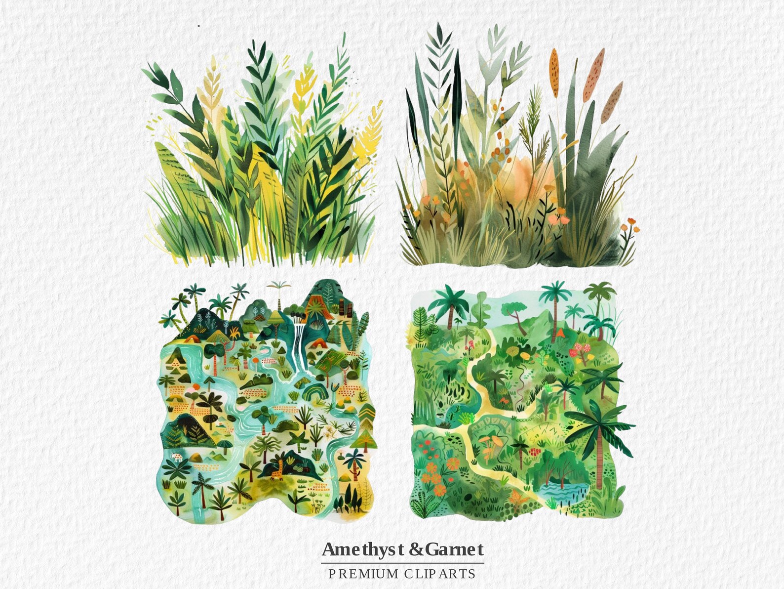 Cute Safari Animals Watercolor Commercial Use Clipart, Baby Shower ...