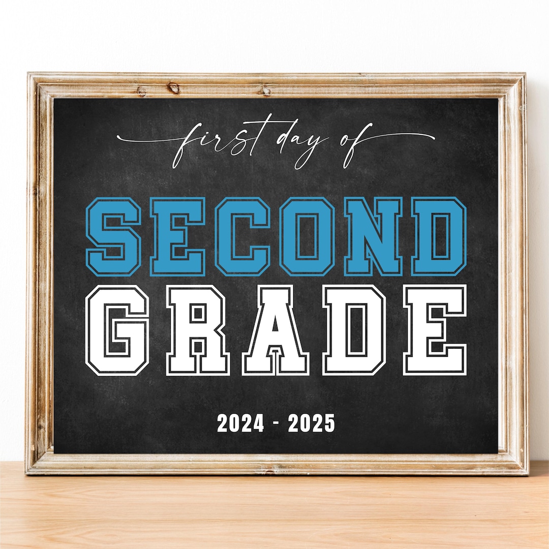 First Day of 2nd Grade Sign, First Day of School Sign, Printable 2nd ...