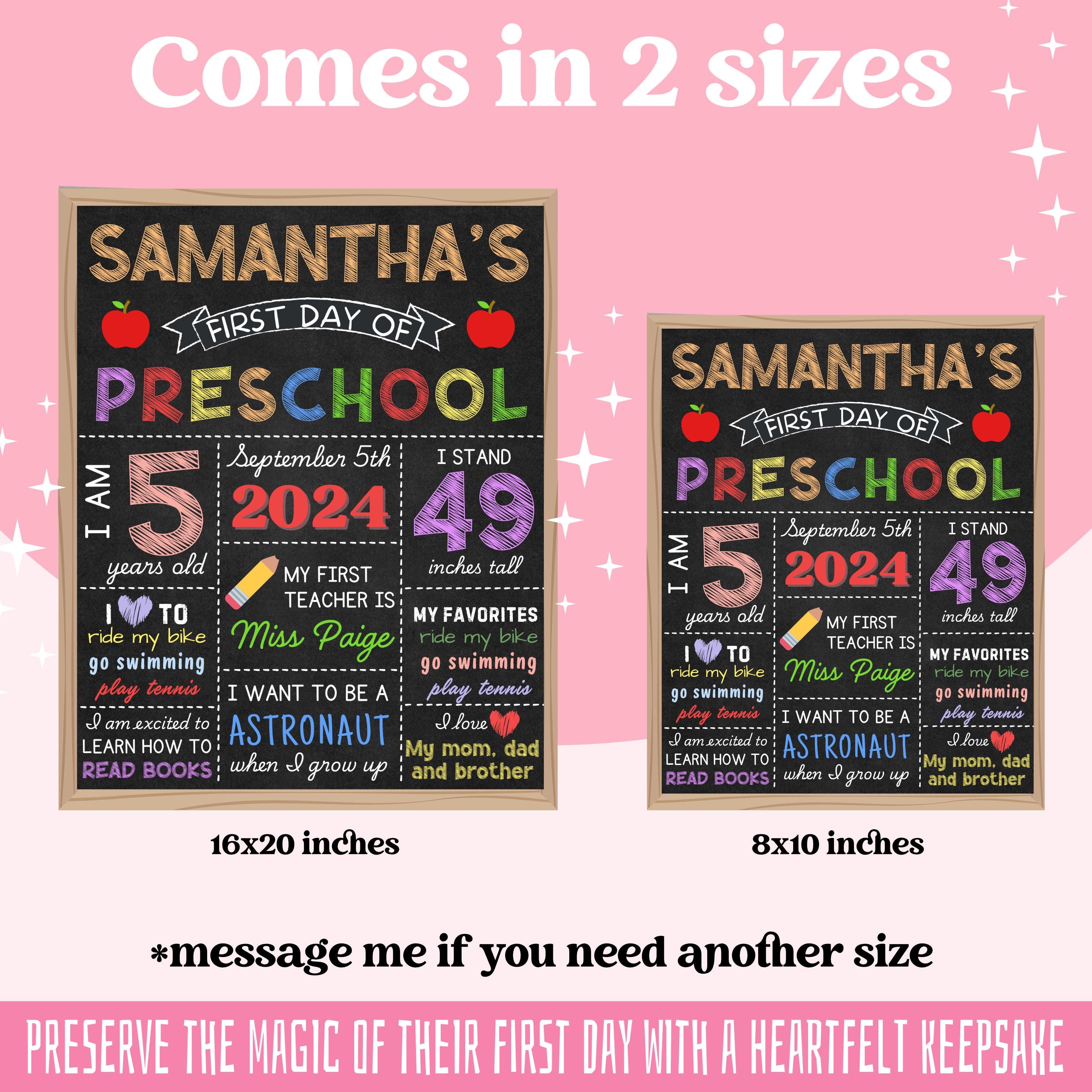 Editable Rainbow Colorful First Day of School Chalkboard Sign Reusable ...