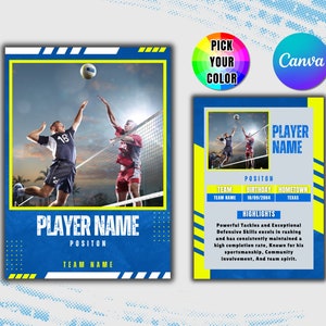 Editable Volleyball Trading Cards Template Personalized DIY Sport Card ...