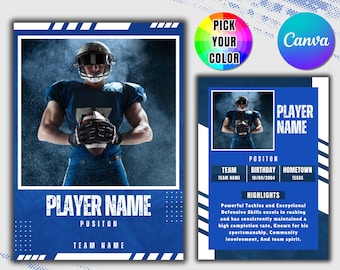 Editable Football Trading Cards Template Personalized DIY Sport Card ...