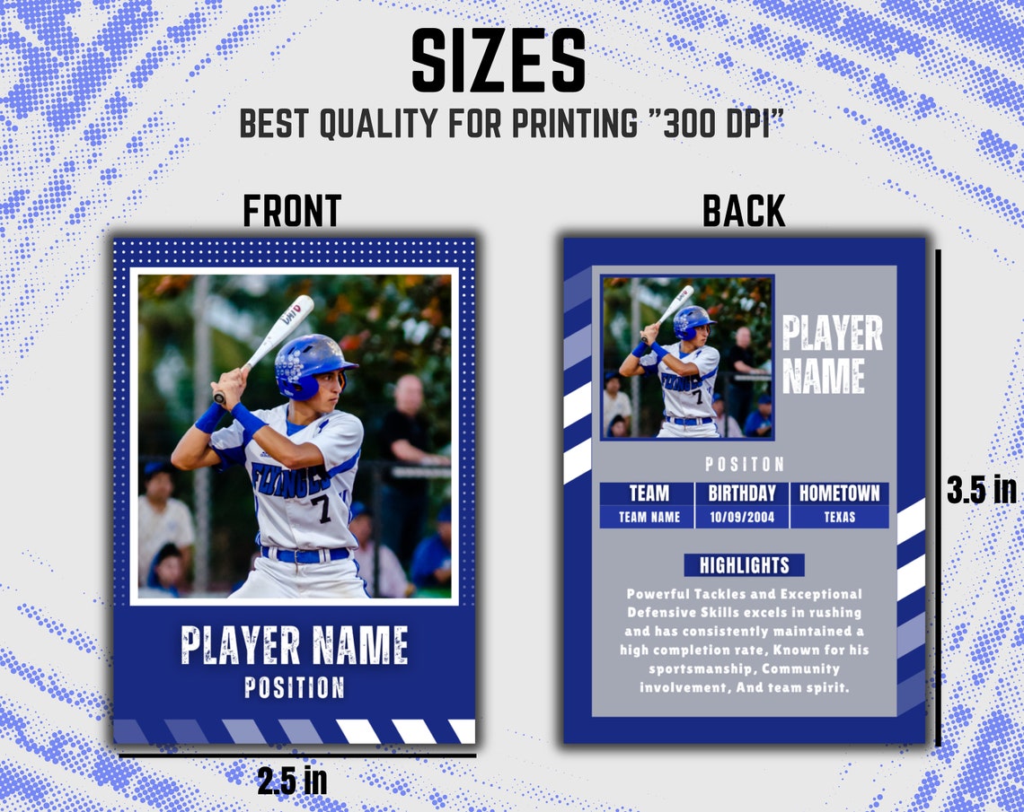 Baseball Trading Cards Template, Customizable DIY Sports Card ...