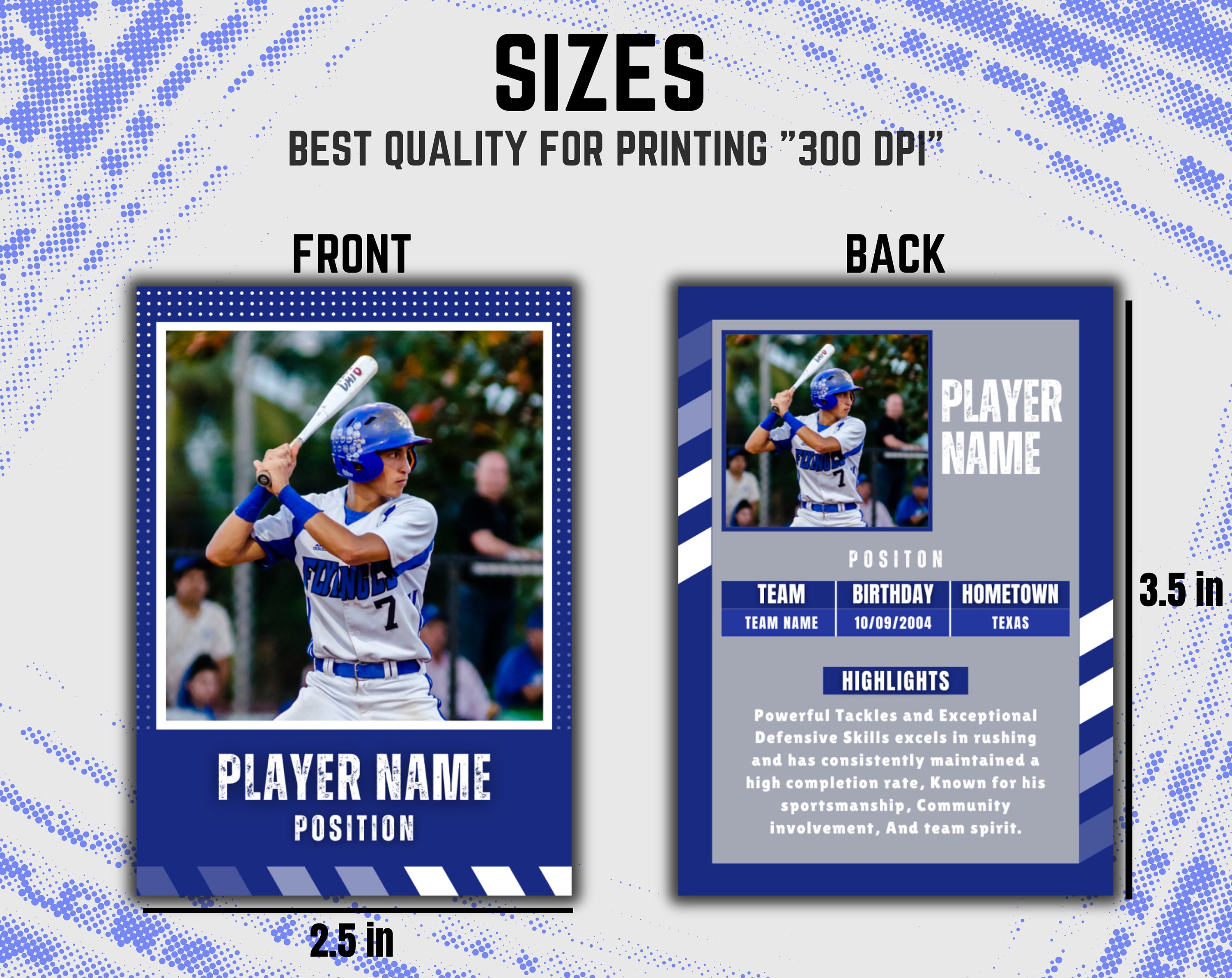 Baseball Trading Cards Template, Customizable DIY Sports Card ...