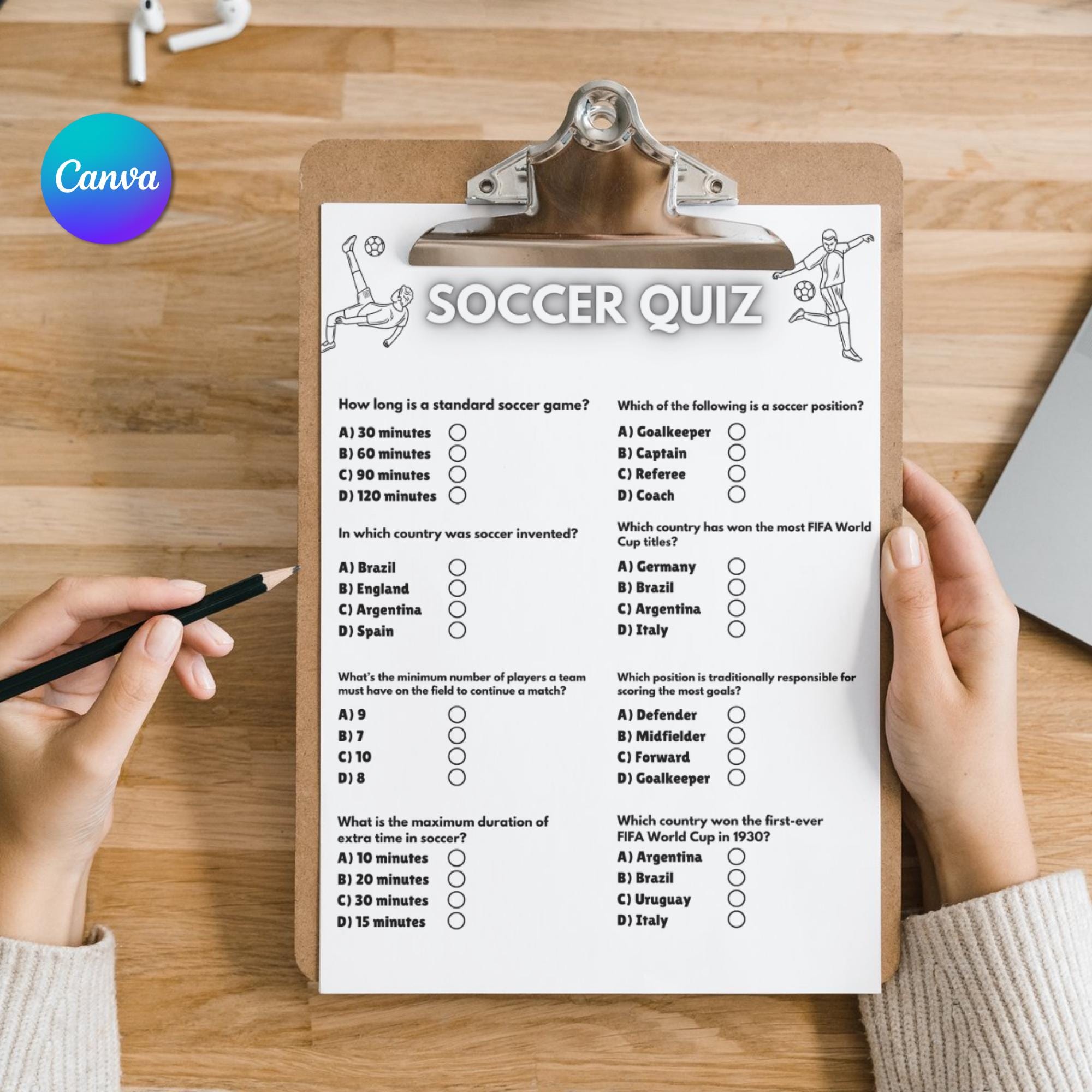 Editable Soccer Team Football Game Bundle Activity Pack, Printable ...