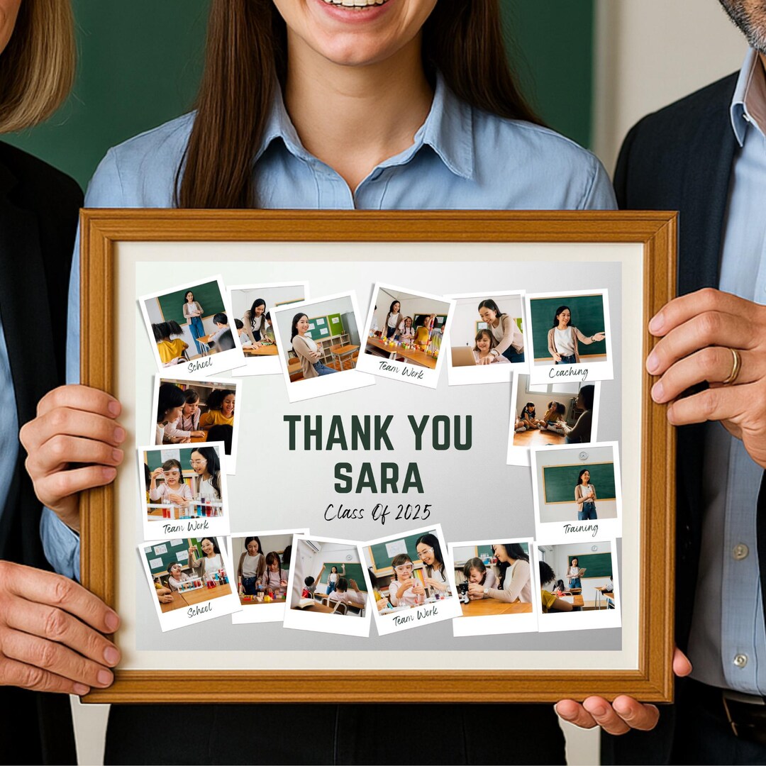 Custom Teacher Appreciation Gift Photo Collage Frame Printable Teacher ...