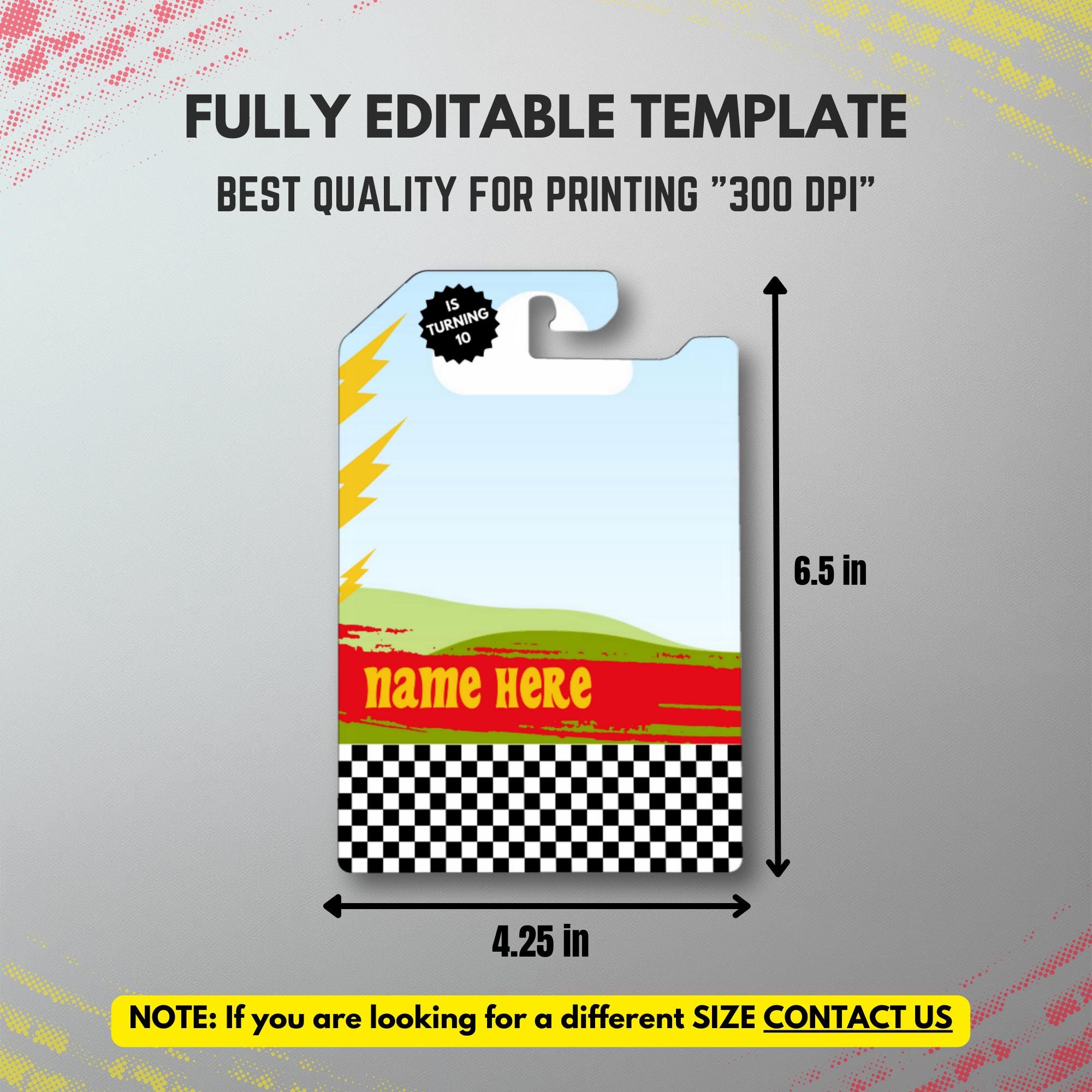 Toy Race Car Packaging Template, Printable Car Toy Birthday Favor Tag ...