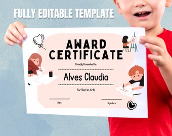 Pastel End of Year Class Certificate Awards for School Students - Etsy