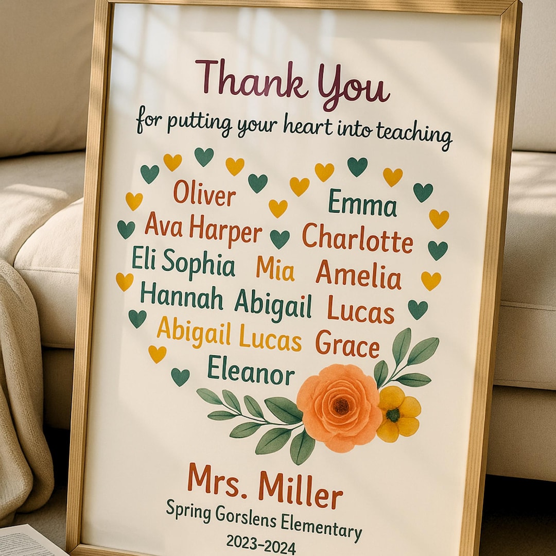 Custom Teacher Appreciation Thank You Gift From Students Class ...