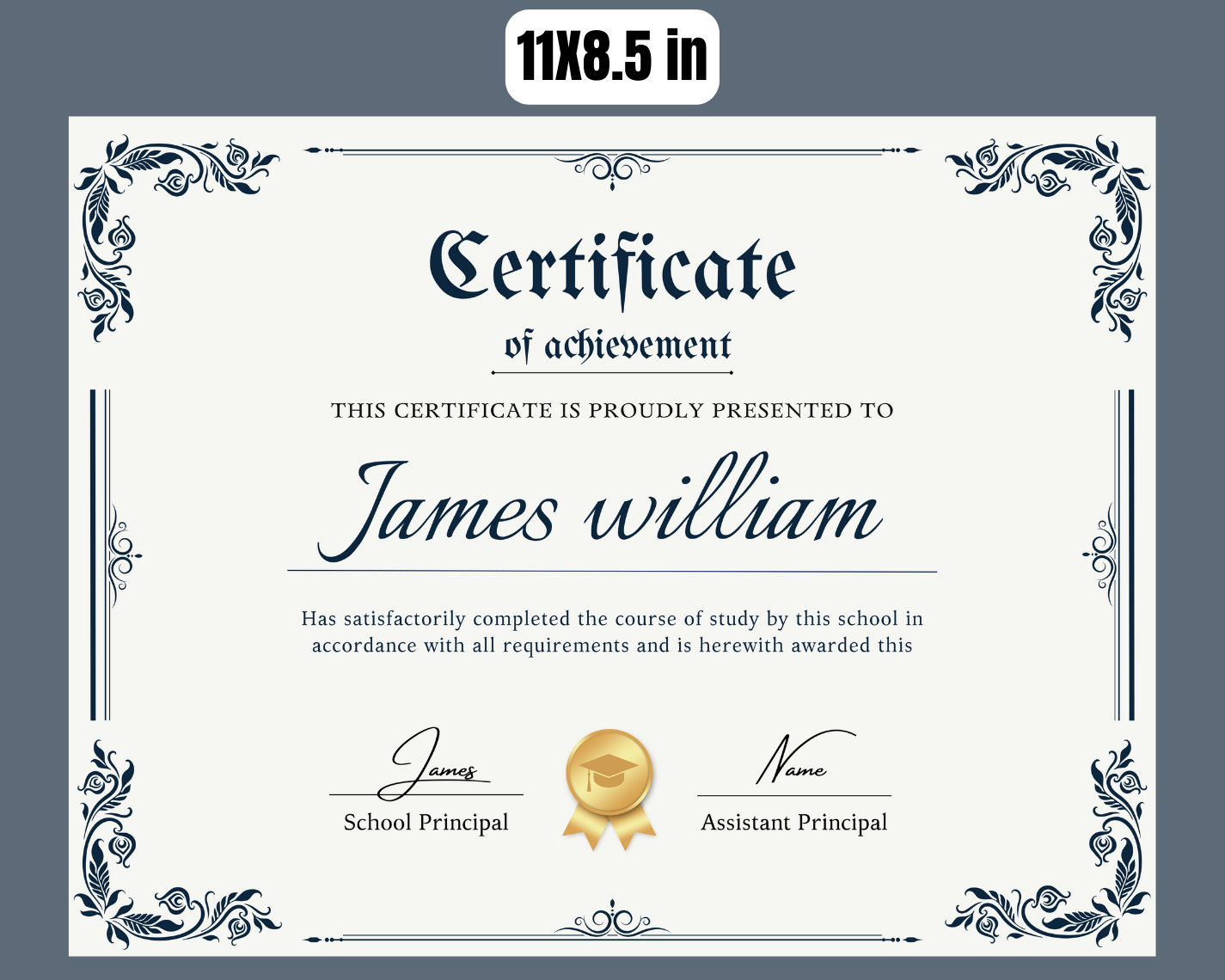 Editable School Certificate of Achievement Canva Template General ...