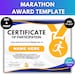 Marathon Award Certificate Template, Editable Running Award (canva) - Etsy