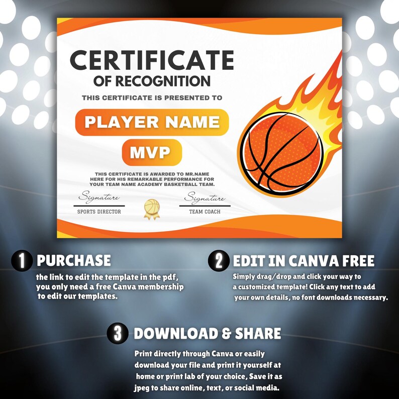 Basketball Award Certificate Bundle Editable End of Season/year Sports ...