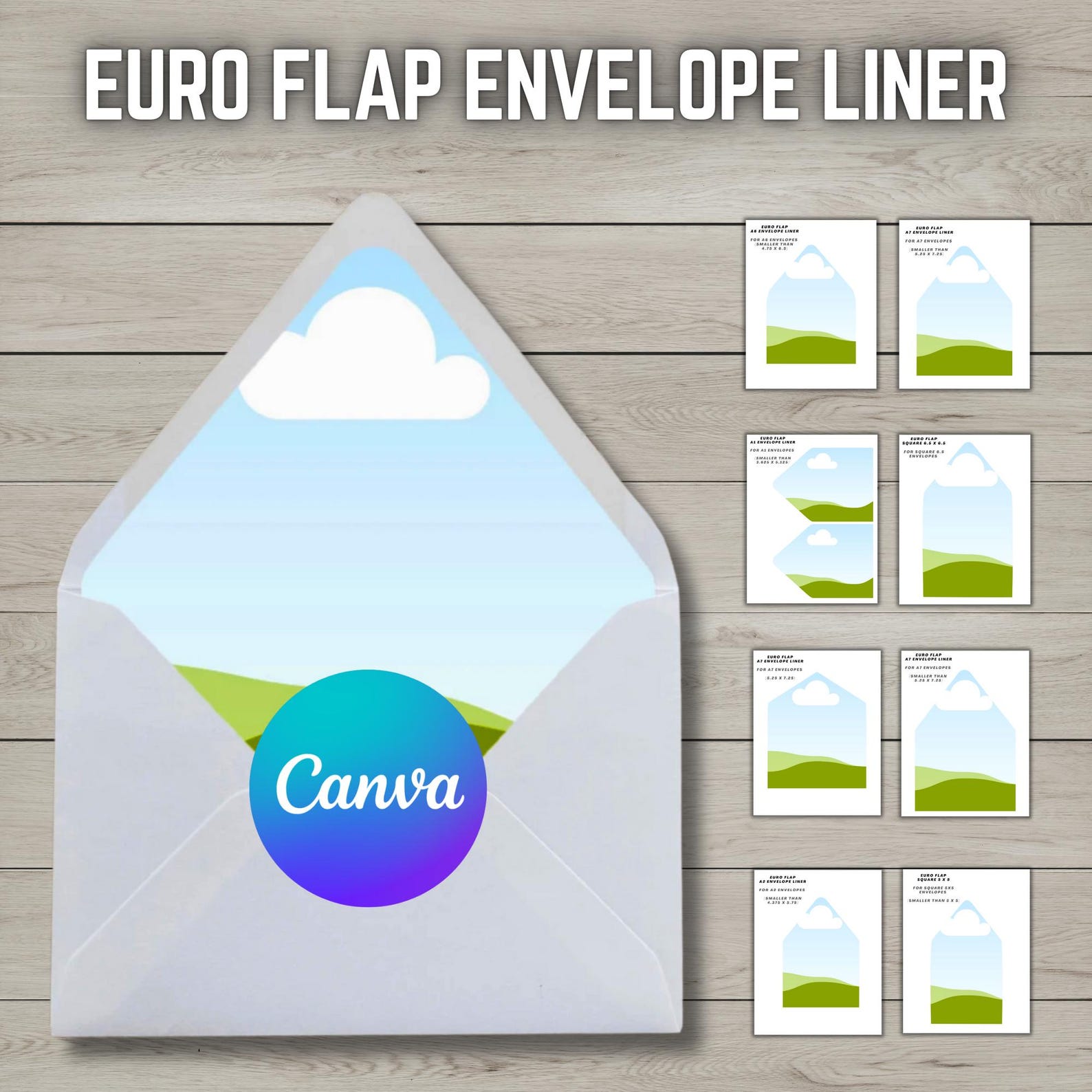 Euroflap Envelope Liner Template, Editable DIY Printable (digital ...