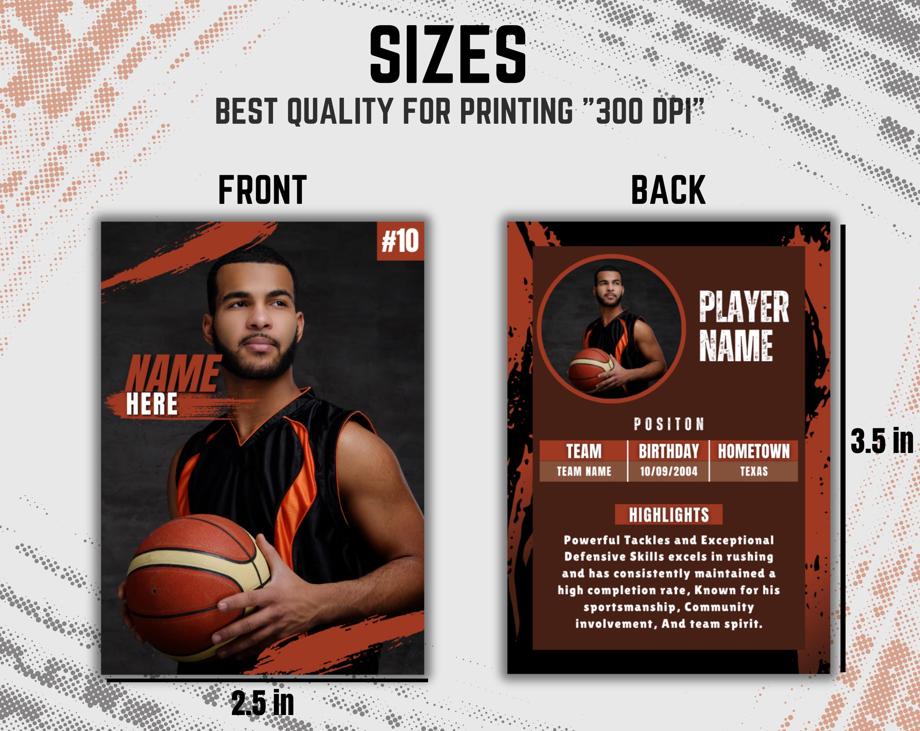 Basketball Trading Cards Template Customizable Basketball Player Card ...