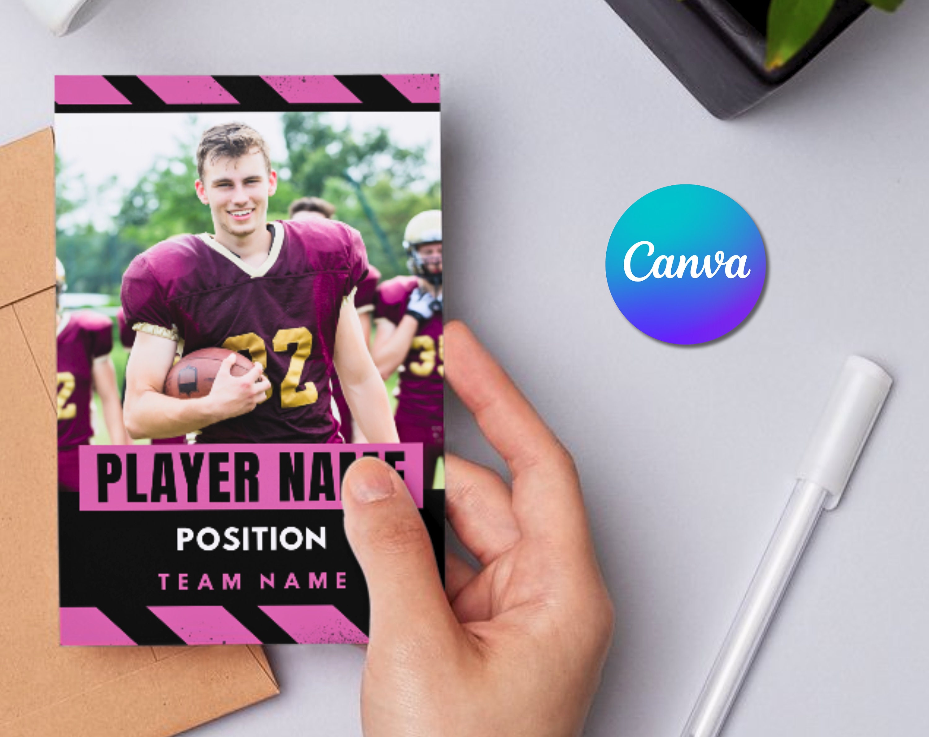 Football Trading Cards Template, Custom DIY Sports Card, Personalized ...