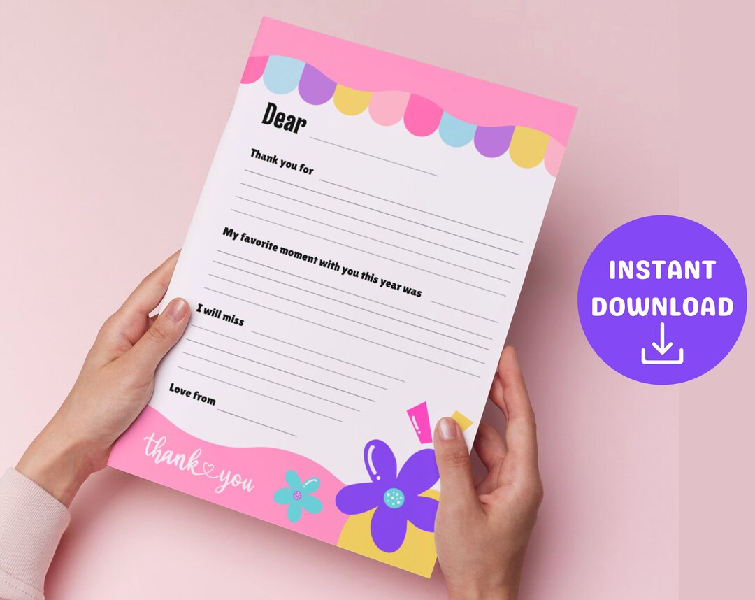 Teacher Appreciation Week Printable Letter Appreciation Teacher Gift ...