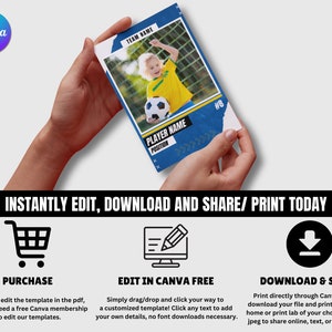 Editable Soccer Trading Cards Template Personalized DIY Sport Card ...
