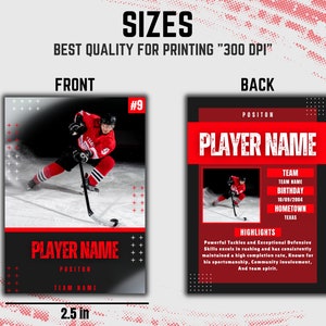 Ice Hockey Trading Card Template, Editable Player Card Canva Template ...