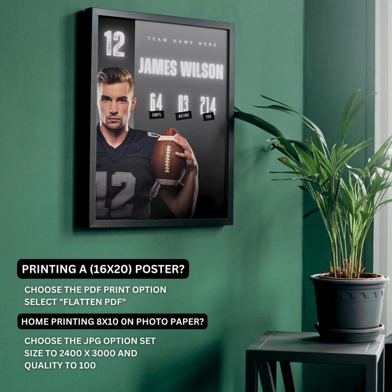 Poster Football Template Design DIY Sport Poster Printable Customizable ...