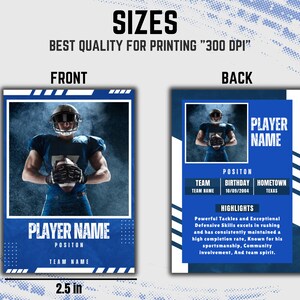Personalized Football Trading Card Template, DIY Sport Card (canva) - Etsy