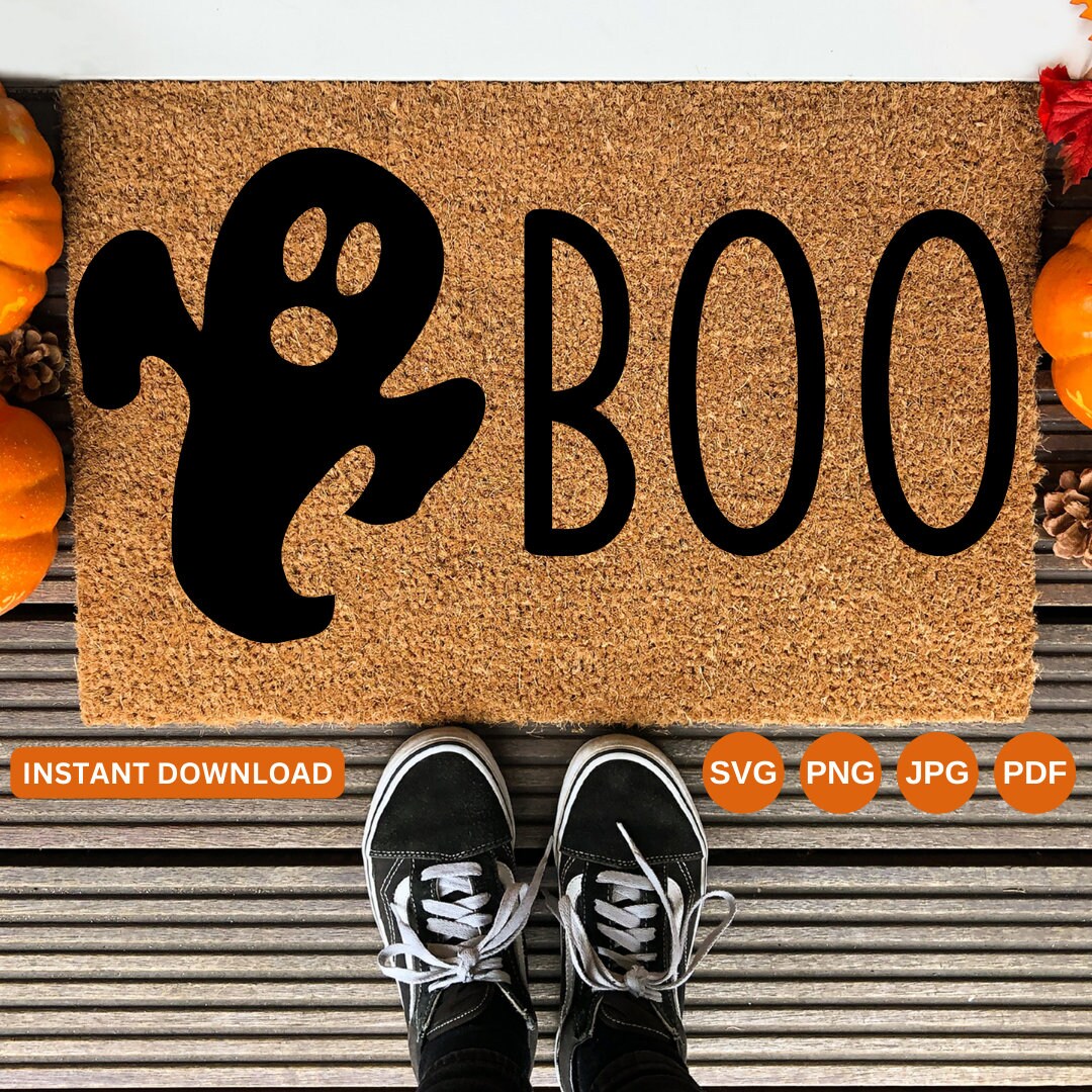 Welcome Boo Halloween Doormat SVG, Halloween Cricut Design, Happy ...