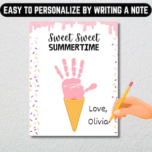 Ice Cream Summer Handprint Craft Printable DIY Summer Craft Activities ...