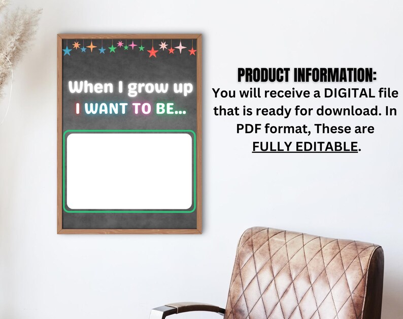 When I Grow up Sign Template, When I Grow up I Want to Be Classroom ...