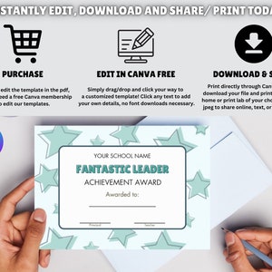 Custom Award Certificate Printable Digital Classroom Certificate Canva ...