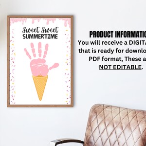 Ice Cream Summer Handprint Craft Printable DIY Summer Craft Activities ...
