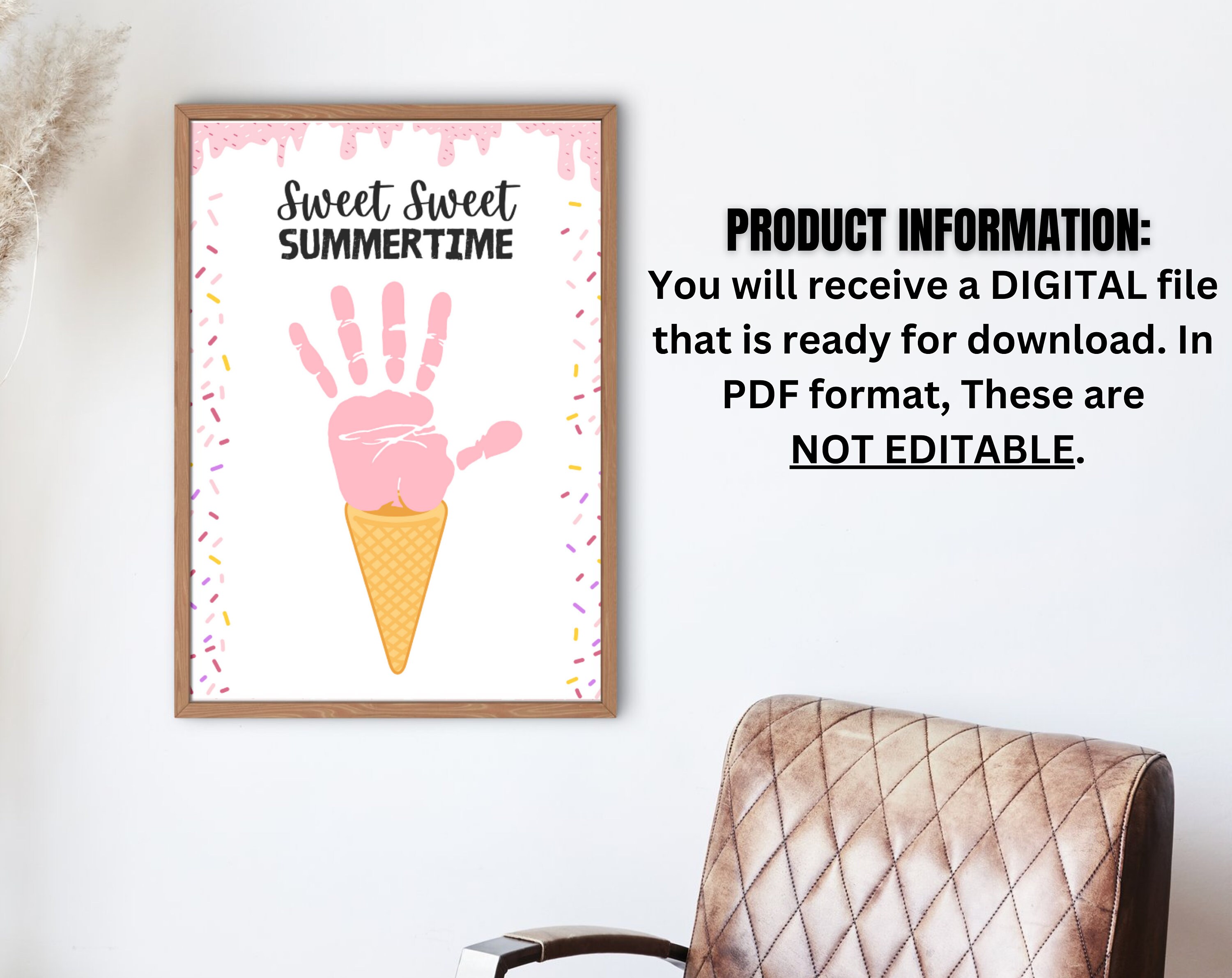 Ice Cream Summer Handprint Craft Printable DIY Summer Craft Activities ...