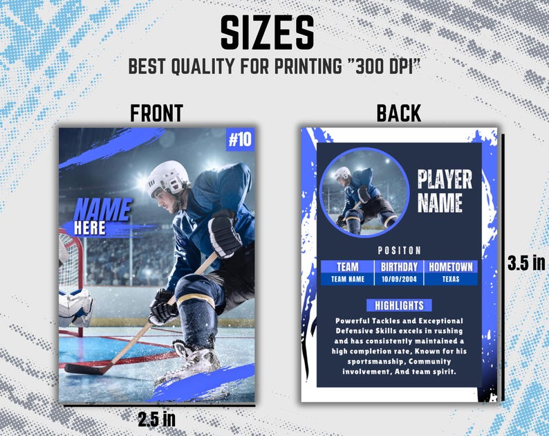 Custom Ice Hockey Trading Card Template, Editable Player Card Canva ...