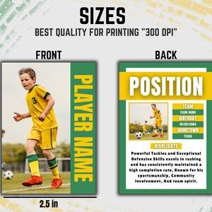 Editable Soccer Trading Cards Template Personalized DIY Sport Card ...