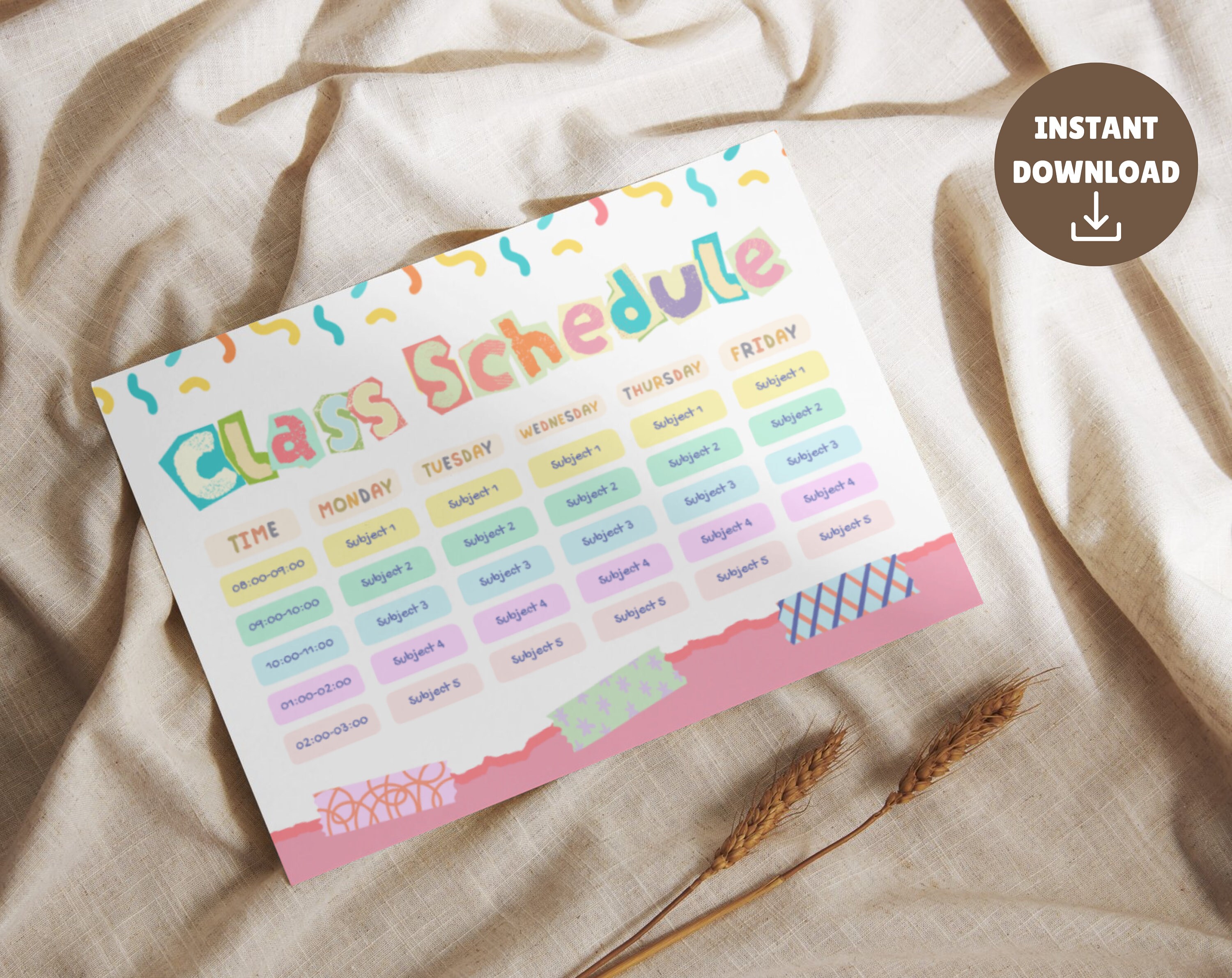 Classroom Schedule Editable Canva Template Class Management Printables ...